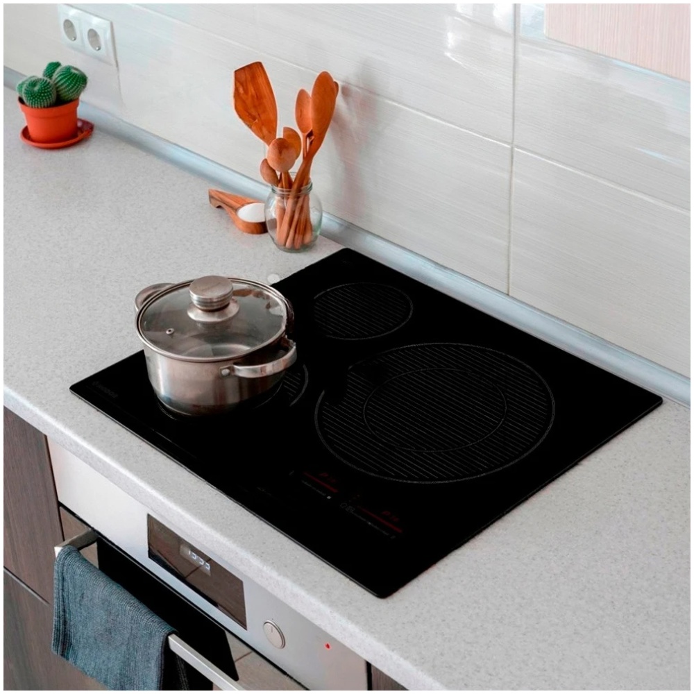 ANAFE NODOR DE INDUCCIÓN DE 60 CM 3 ZONAS, BISEL FRONTAL - Nodor