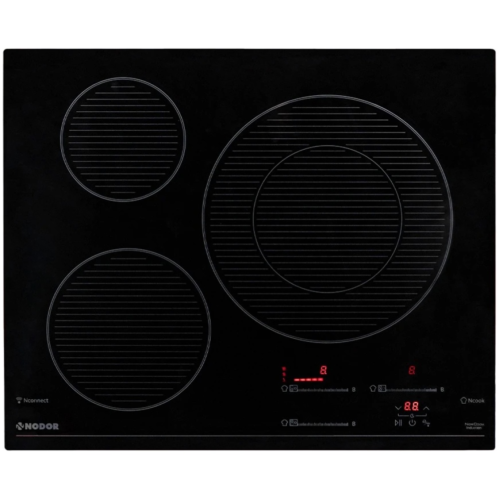 ANAFE NODOR DE INDUCCIÓN DE 60 CM 3 ZONAS, BISEL FRONTAL - Nodor